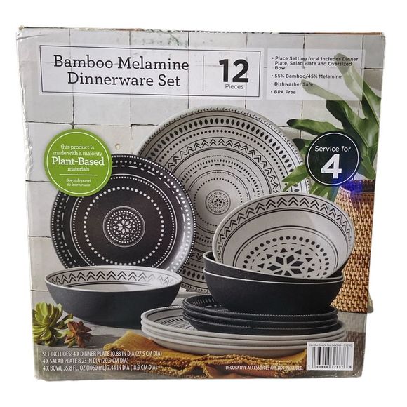Members Mark | Kitchen | Members Mark 2piece Bamboo Melamine Dinnerware ...